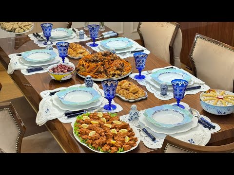 Kız gecesine özel hazırlık😍 Özbek pilavı, 2 malzemeli börek, kadayıflı muhallebi yaptık👌🏻