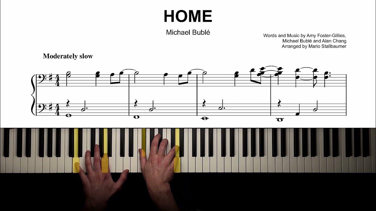 Michael Bublé Home Piano Arrangement Full Sheet Music Youtube