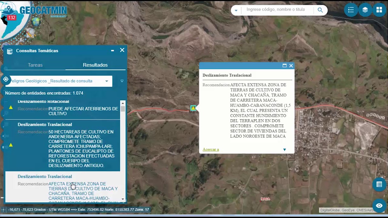 ¿Cómo buscar los Peligros Geológicos a través del GEOCATMIN? - YouTube