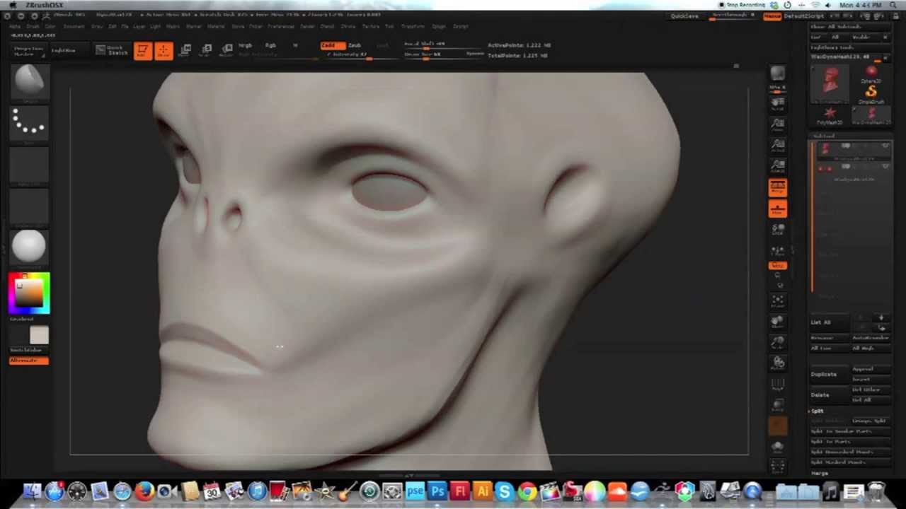 1 hour Time-lapse Zbrush Alien Sketch Speed Sculpt - YouTube