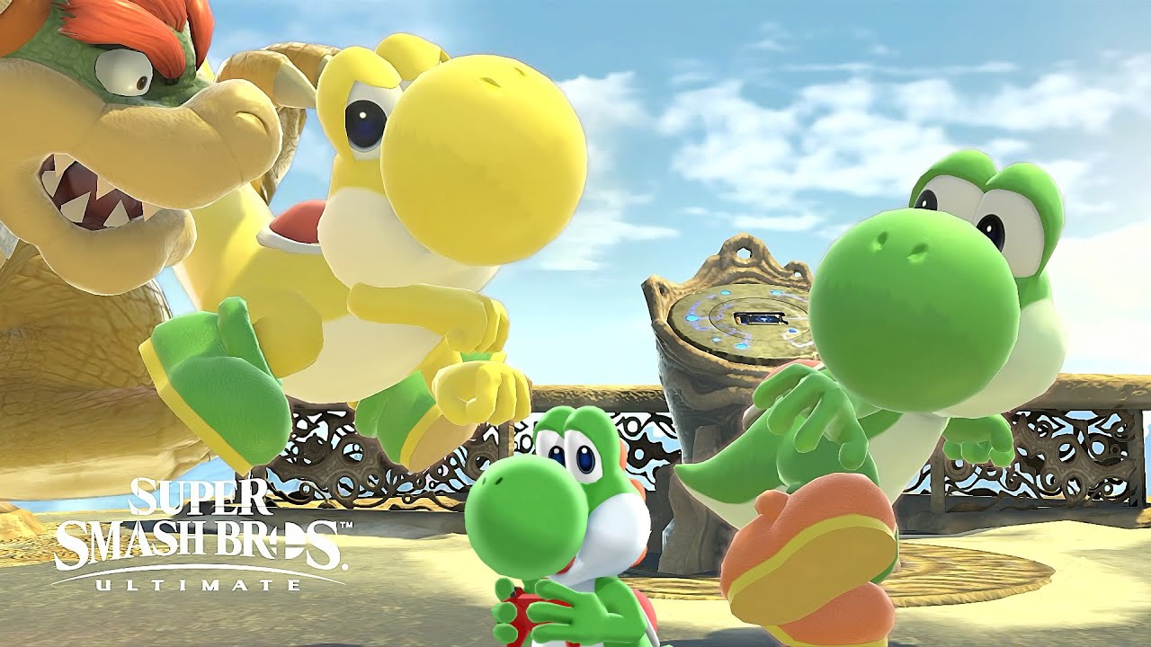 Super Smash Bros Ultimate Team Yoshi vs Team Bowser CPU Level 9 - YouTube
