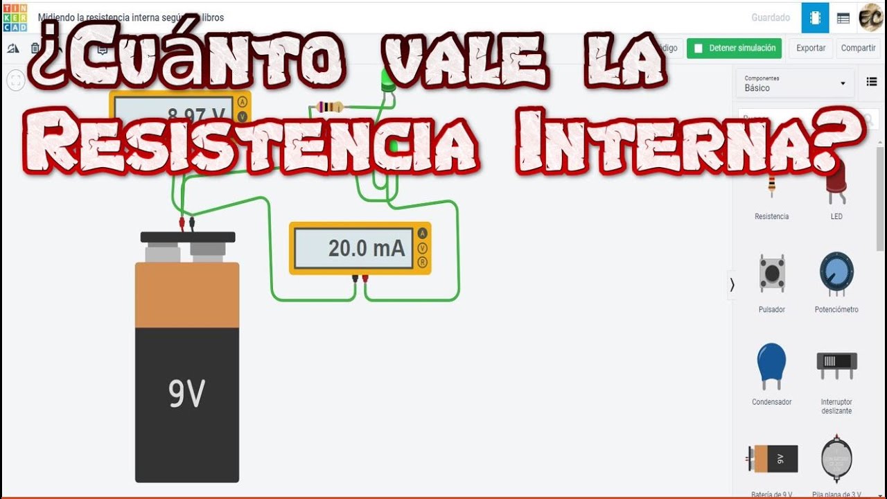 Como hallar la resistencia interna de la batería de 9 Voltios de ...