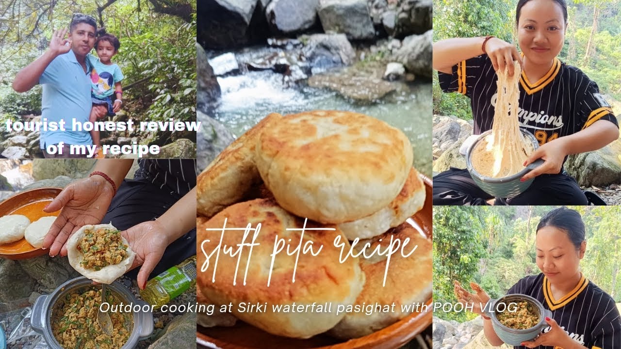 CHICKEN STUFF PITA RECIPE// Outdoor Cooking At Sirki Waterfall //A Day ...