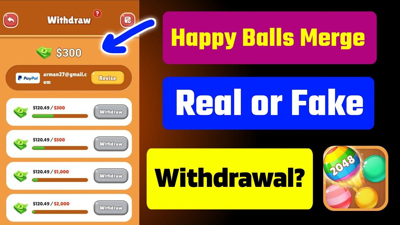 Happy Balls Merge Real or Fake | Happy Balls Merge Withdrawal | Happy ...