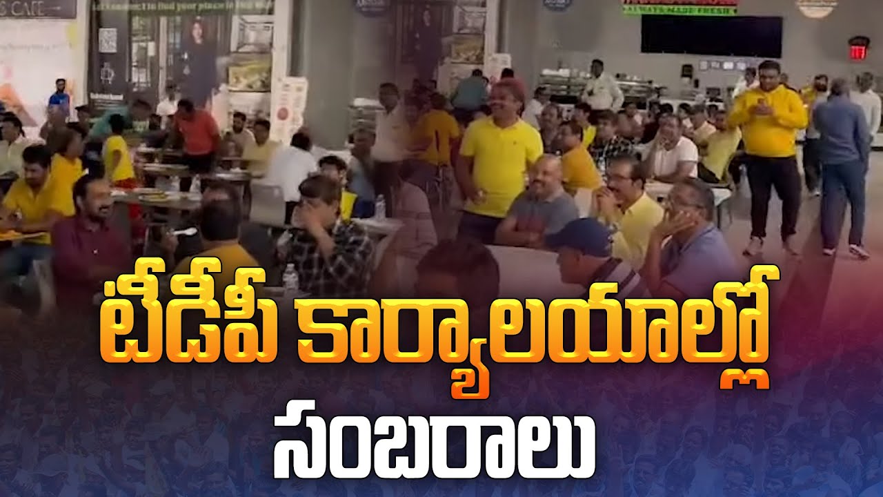 టీడీపీ కార్యాలయాల్లో సంబరాలు | Celebrations in TDP Offices | AP ...