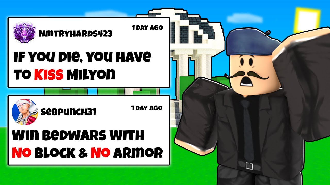 Doing Your Hardest Dares Roblox Bedwars Youtube