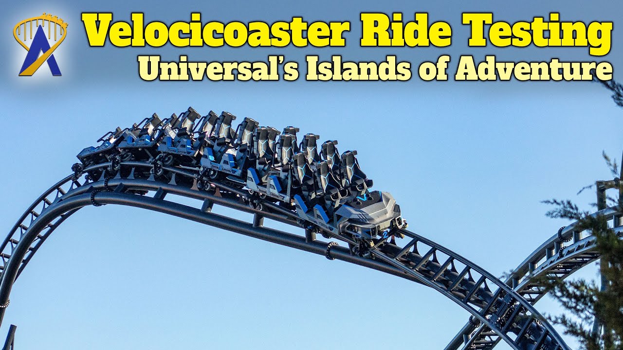Velocicoaster Coaster Train and Lighting Tests at Universal's Islands ...