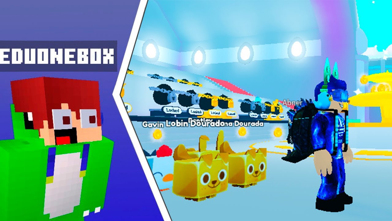 Roblox - O Noob Roco Conseguiu Pets Dourados (Pet Simulator X) #2 - YouTube