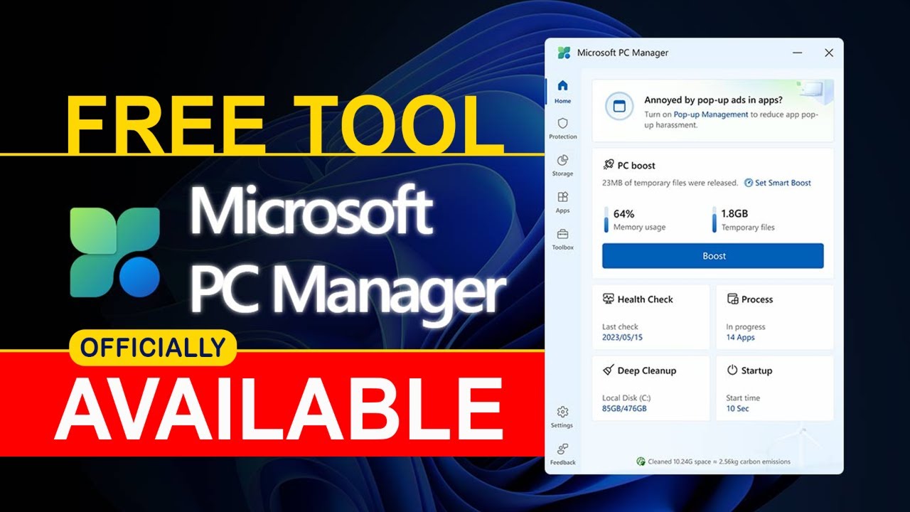Microsoft PC Manager, All-in-one Utility Tool - Officially Available ...