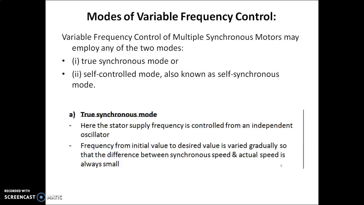 True synchronous mode in synchronous motors - YouTube