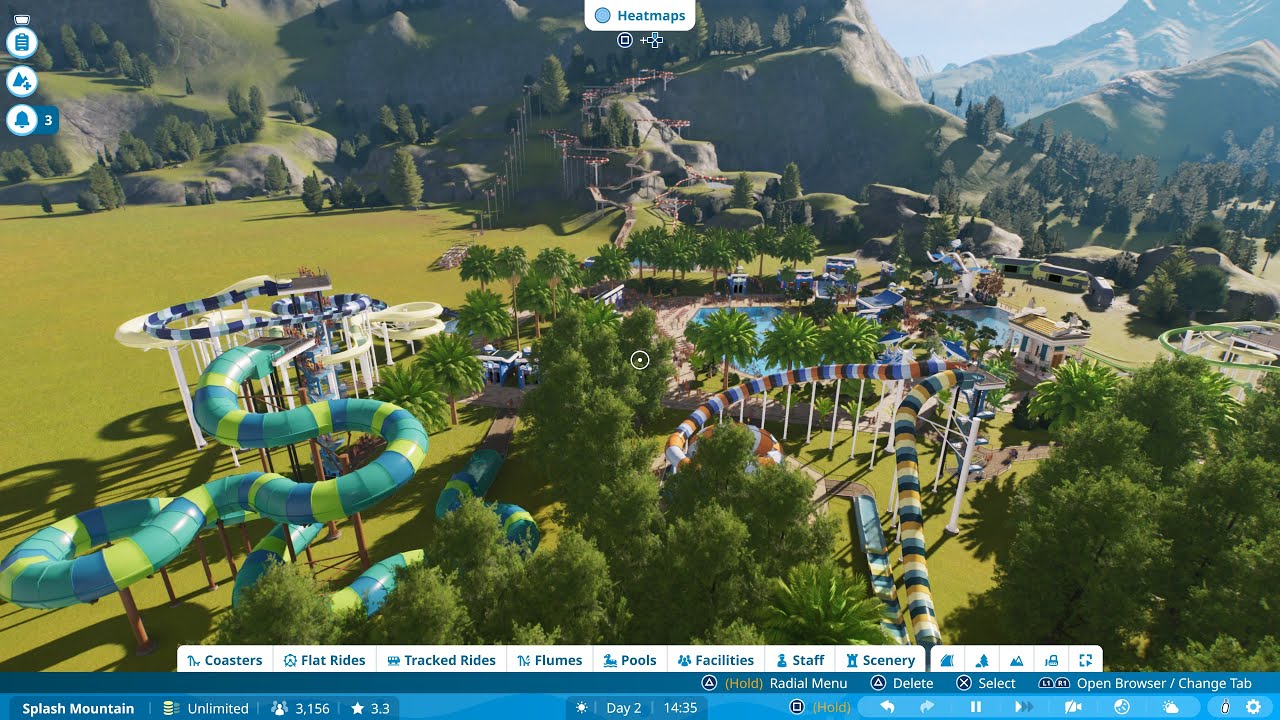 LONGEST waterslide is on Planet Coaster 2! | A tour of own custom ...