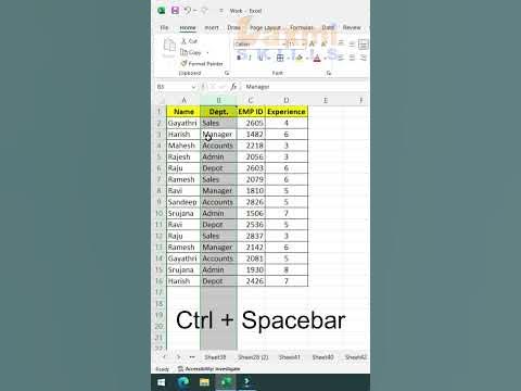 Keyboard Shortcuts to Insert or Delete ROWS & COLUMNS MS Excel In Telugu | #msexcelshorts - YouTube