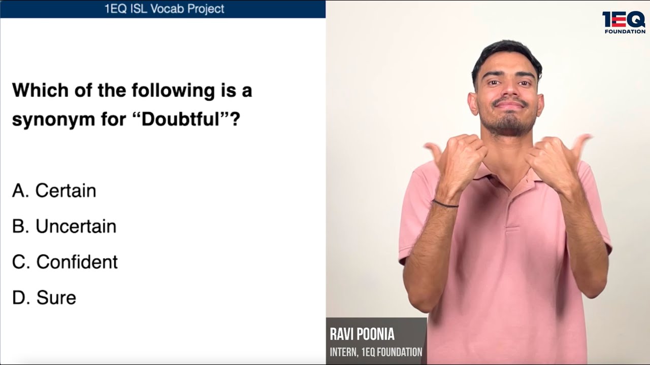 Doubtful | 1EQ ISL Vocab - YouTube