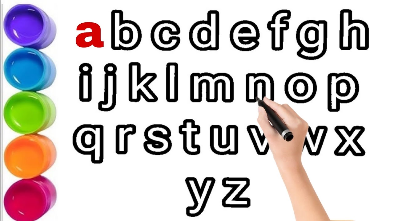 small little alphabet drawing and colouring // colour name learning ...