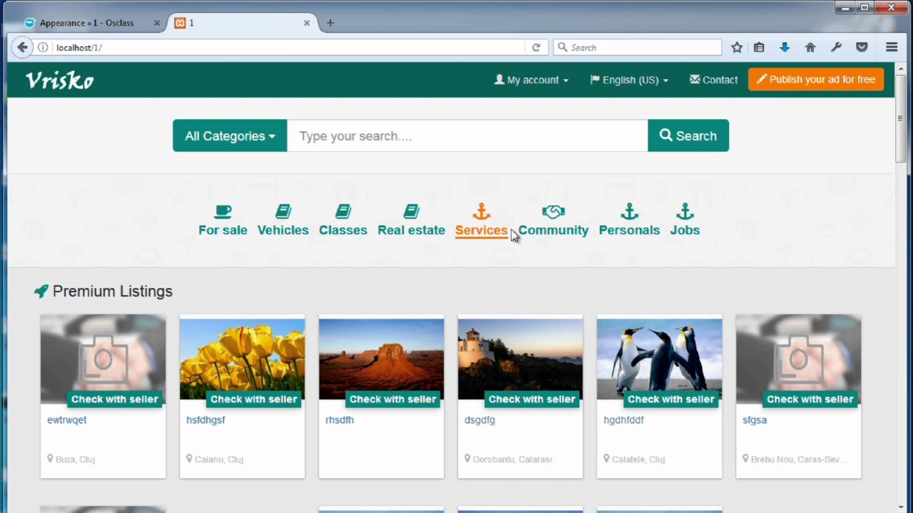 Vrisko theme osclass - YouTube