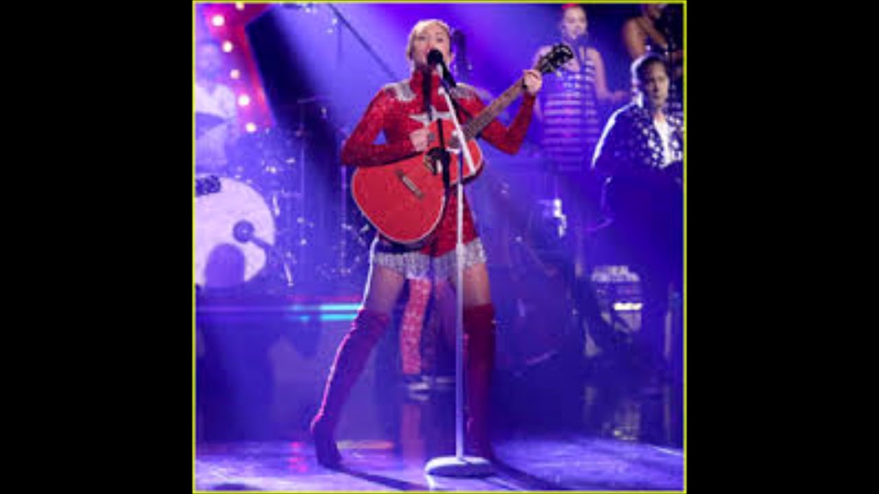 Miley Cyrus-These boots are made for walking at Jimmy Fallon 2017 - YouTube