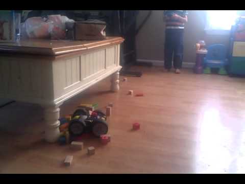 Knocking down the blocks! - YouTube