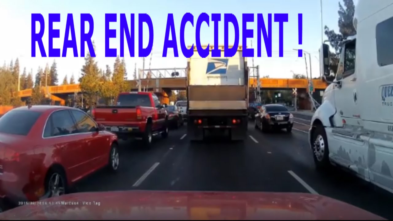 Rear End Car Accident Caught On Dash Cam ! - YouTube