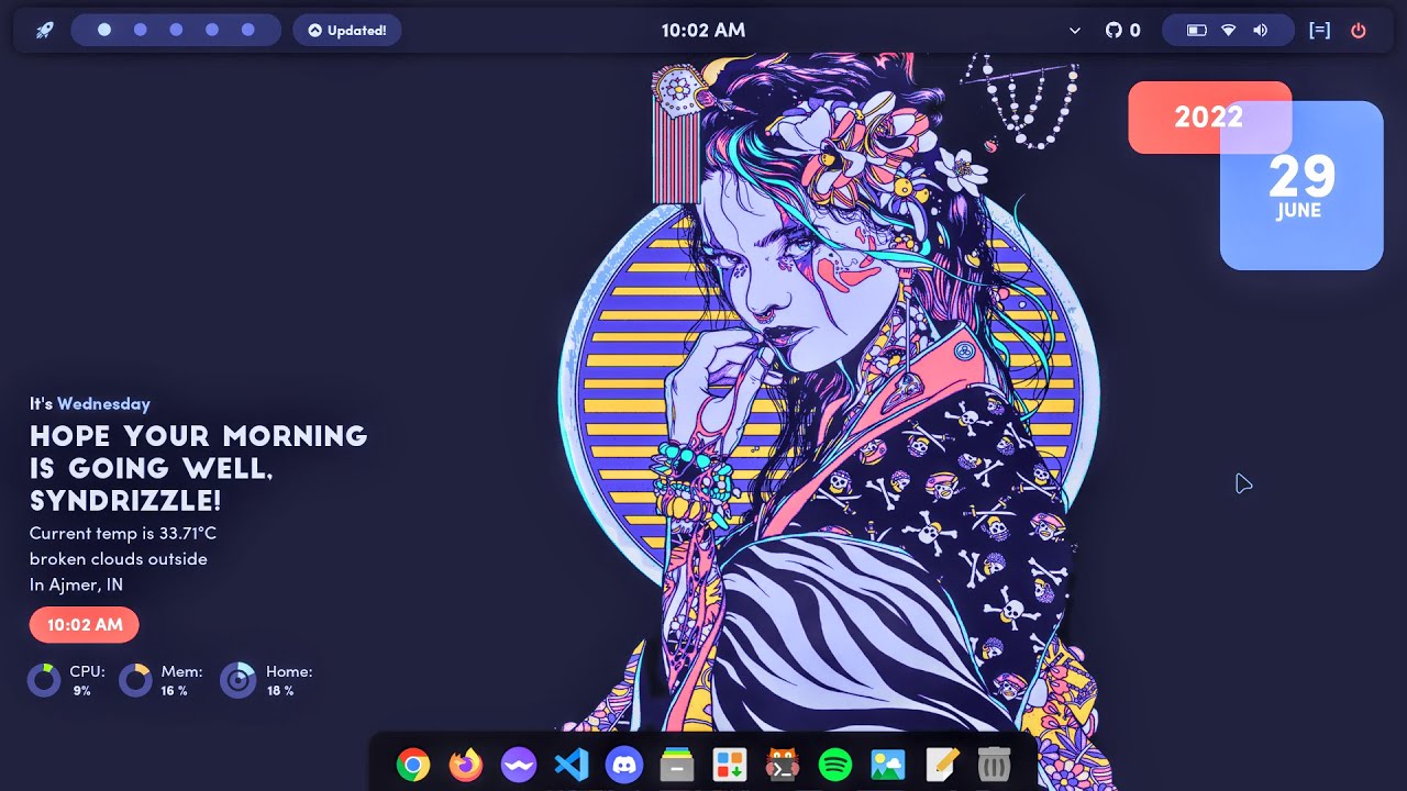 Trying Arch Linux Rice - 600 MB RAM Customization - Beautiful ...
