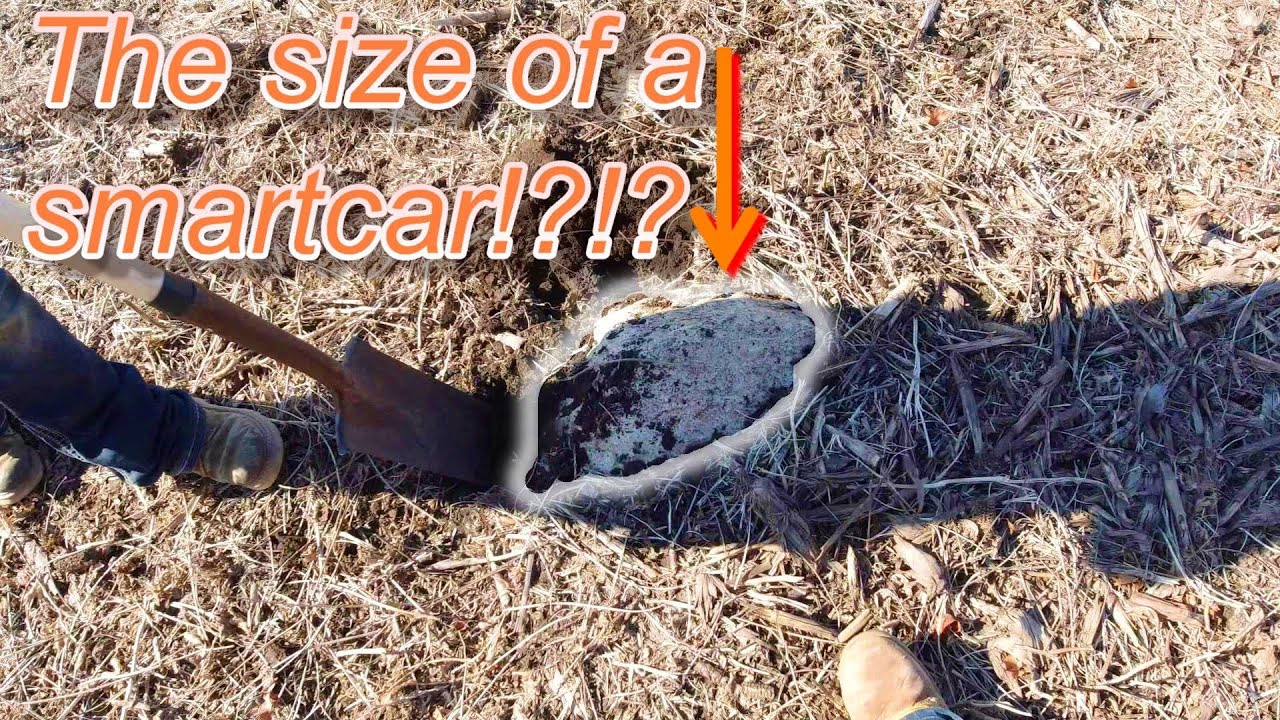 Picking up rocks out of the field!! (we found a HUGE one!) - YouTube