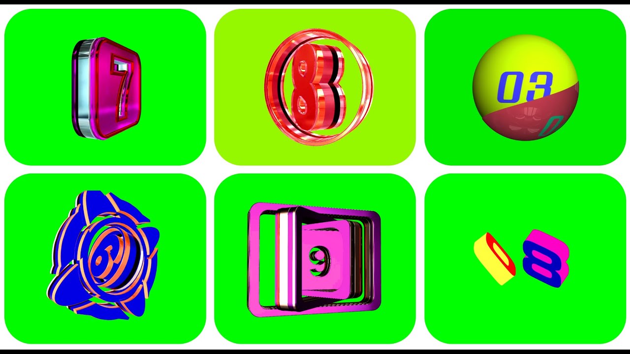3D Number Countdown Green Screen (TC.025) - YouTube