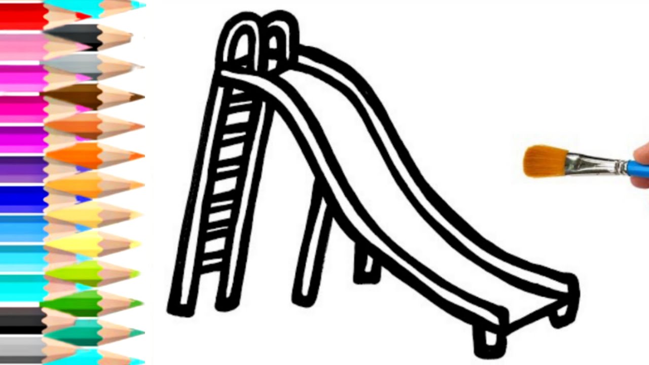 Slide Playground Drawing, Painting and Coloring for Kids, Toddlers ...