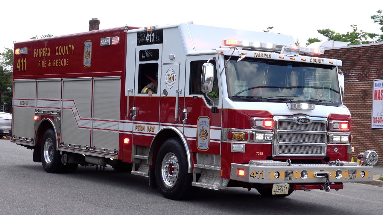 Fairfax County Fire & Rescue Rescue 411 Responding - YouTube