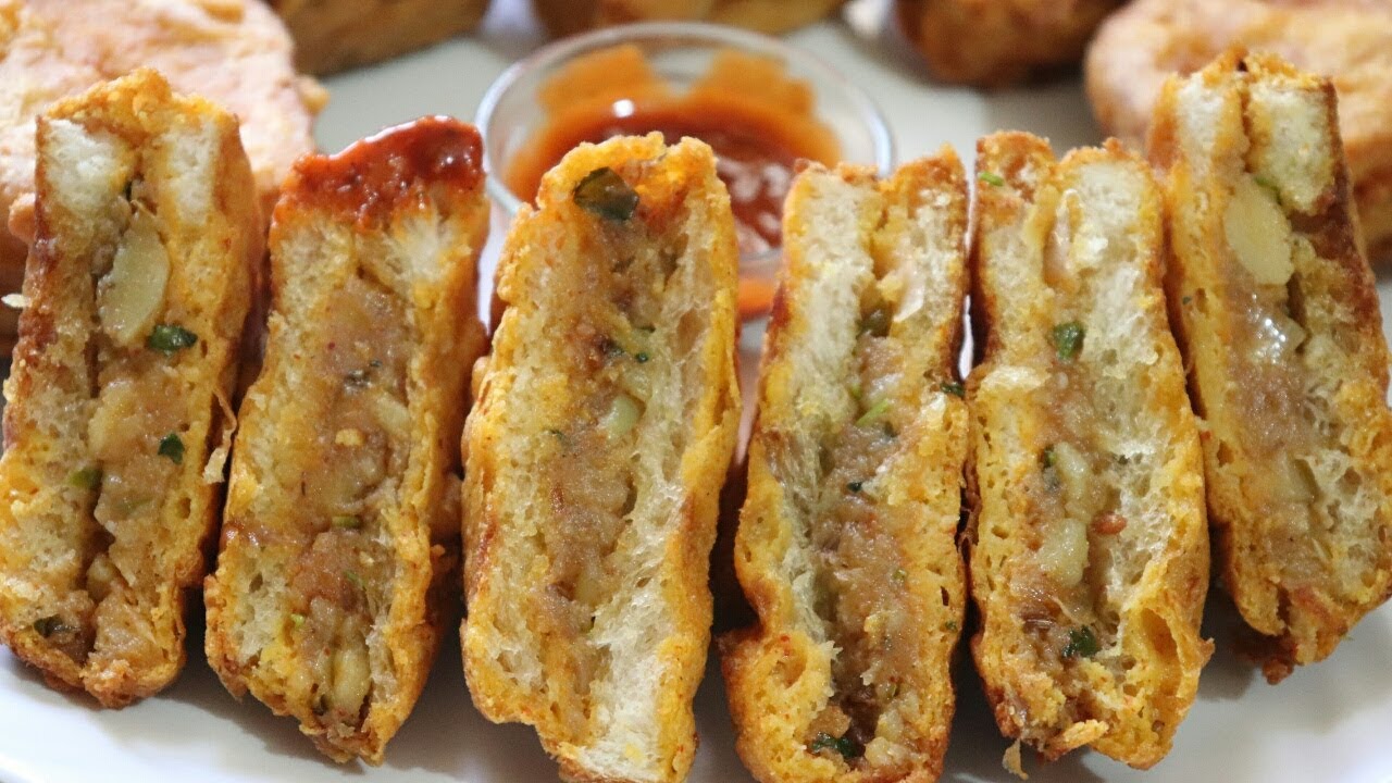 ब्रैड पकौड़ा || Stuffed Bread Pakoda || How To Make Bread Pakoda ...