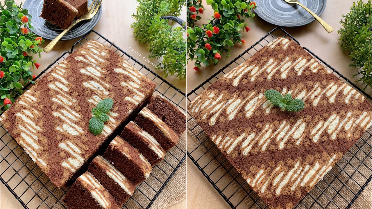 Tutorial Brownies Batik Kukus | Resep Cake Motif Batik - YouTube