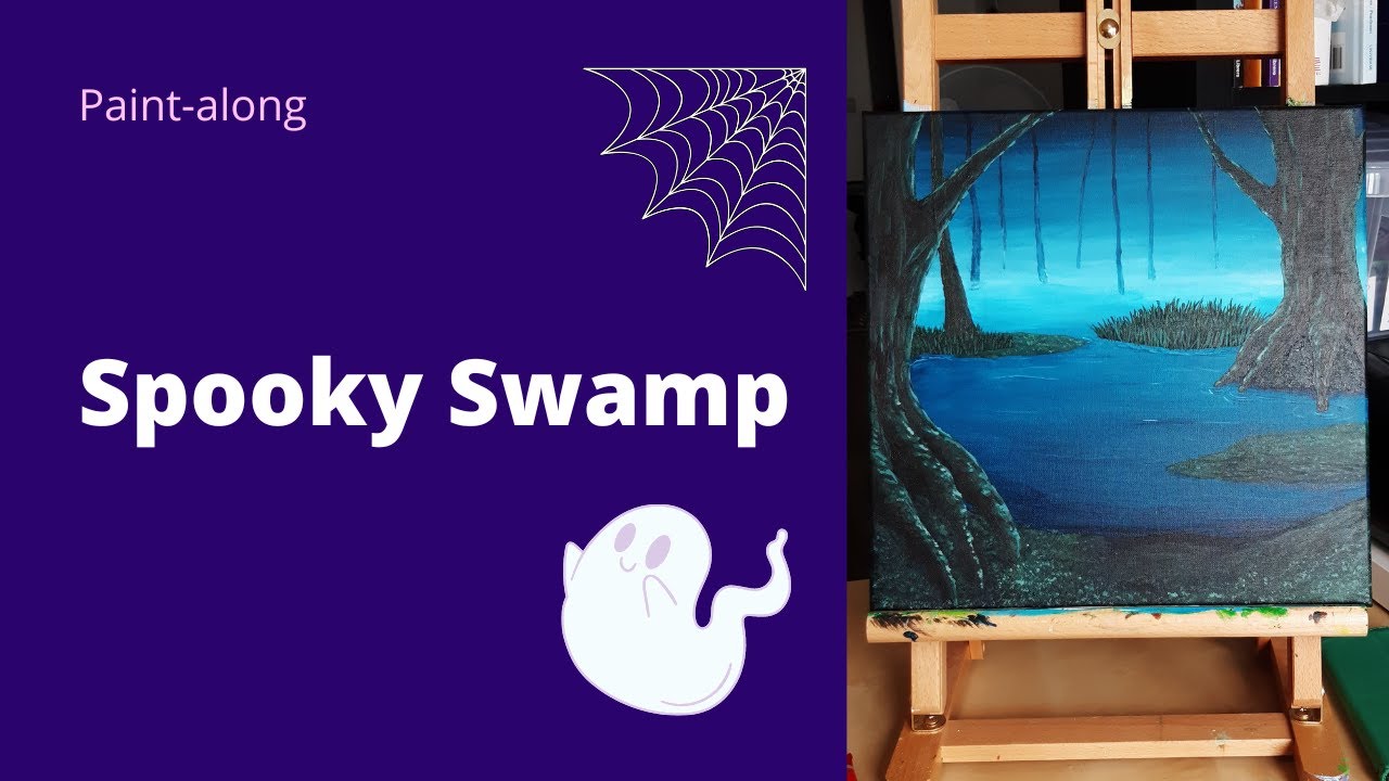 Scary Swamp | Acrylic Painting Tutorial | Spooky Landscape - YouTube