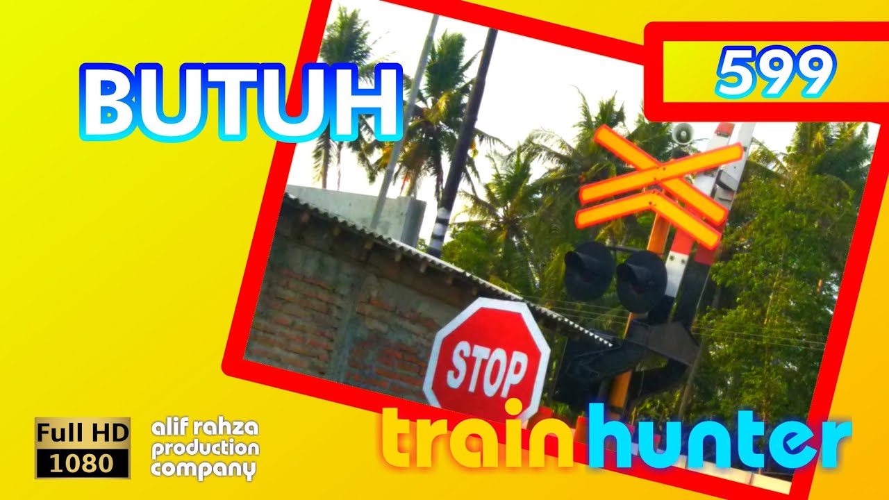 Perlintasan kereta api Timur Stasiun Butuh - YouTube