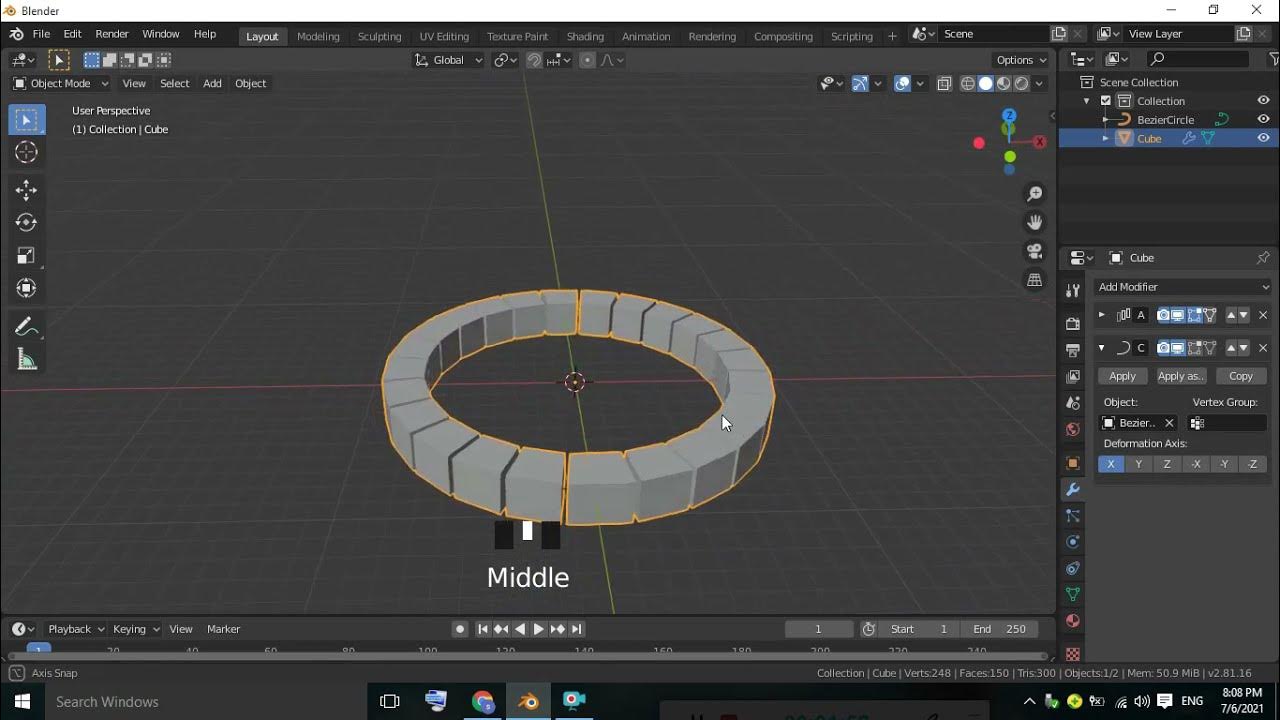 Fit curve in Array Modifier in Blender.How to use fit curve in Array ...