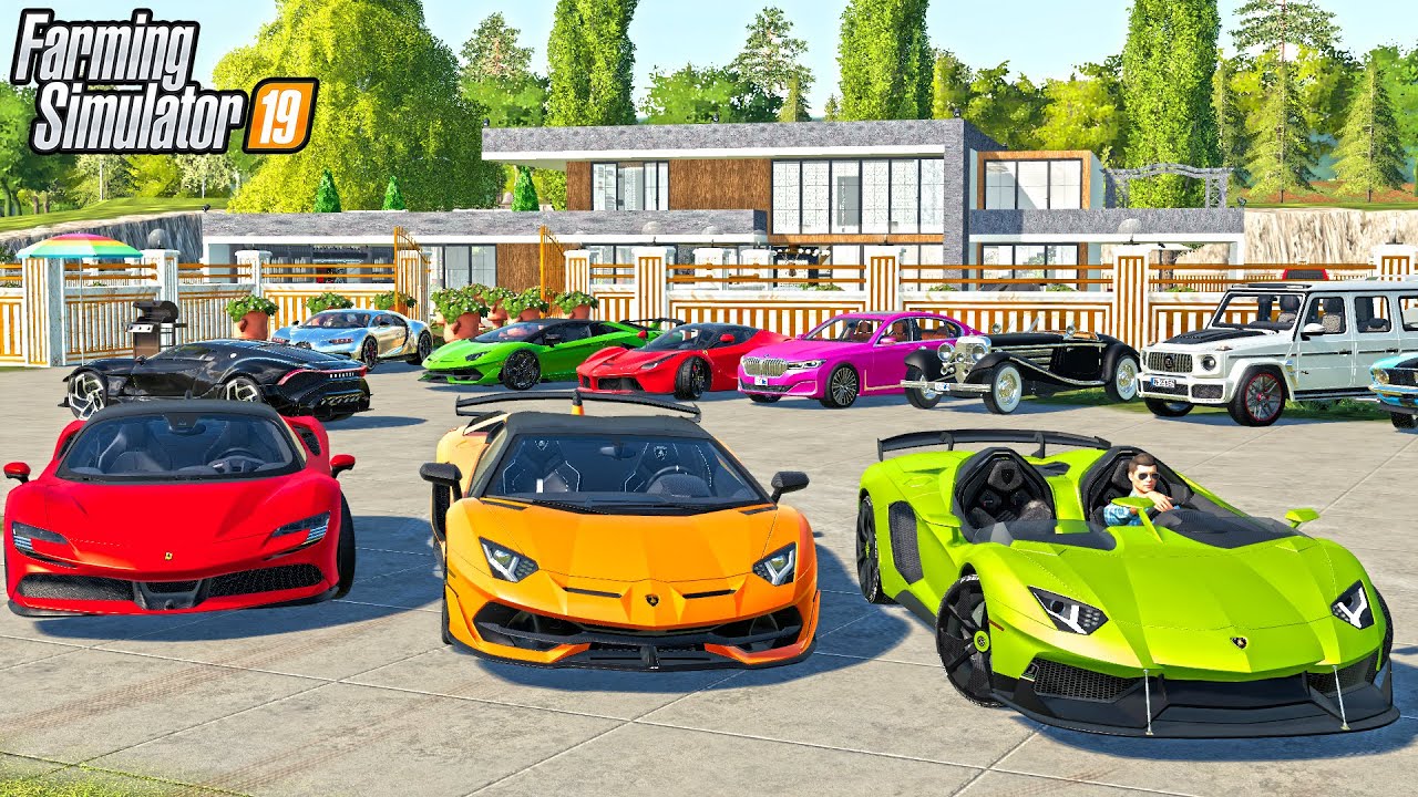 BILLIONAIRE BLOCK PARTY (LUXURY CAR SHOW) | FARMING SIMULATOR 2019 ...