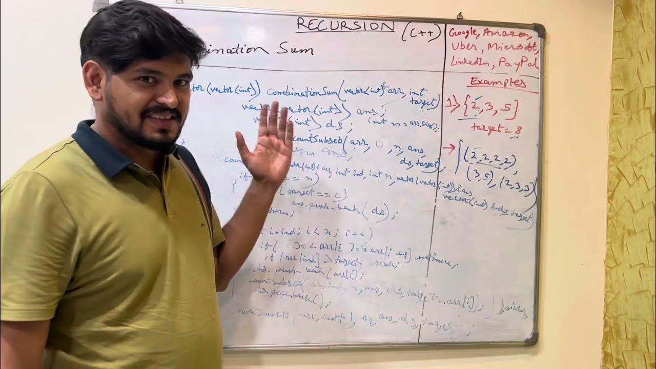 60. Combination Sum | Recursion | Problem Solving - YouTube