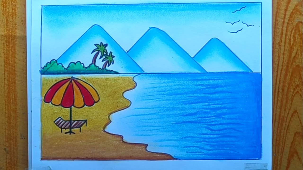 Summer season drawing easy || Summer drawing with colour - YouTube