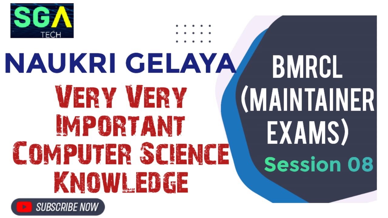BMRCL Computer Knowledge | Maintainer System and Civil | Session 08 - YouTube