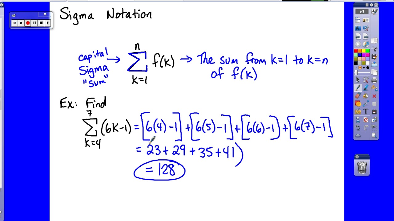 Sigma Notation for Arithmetic - YouTube
