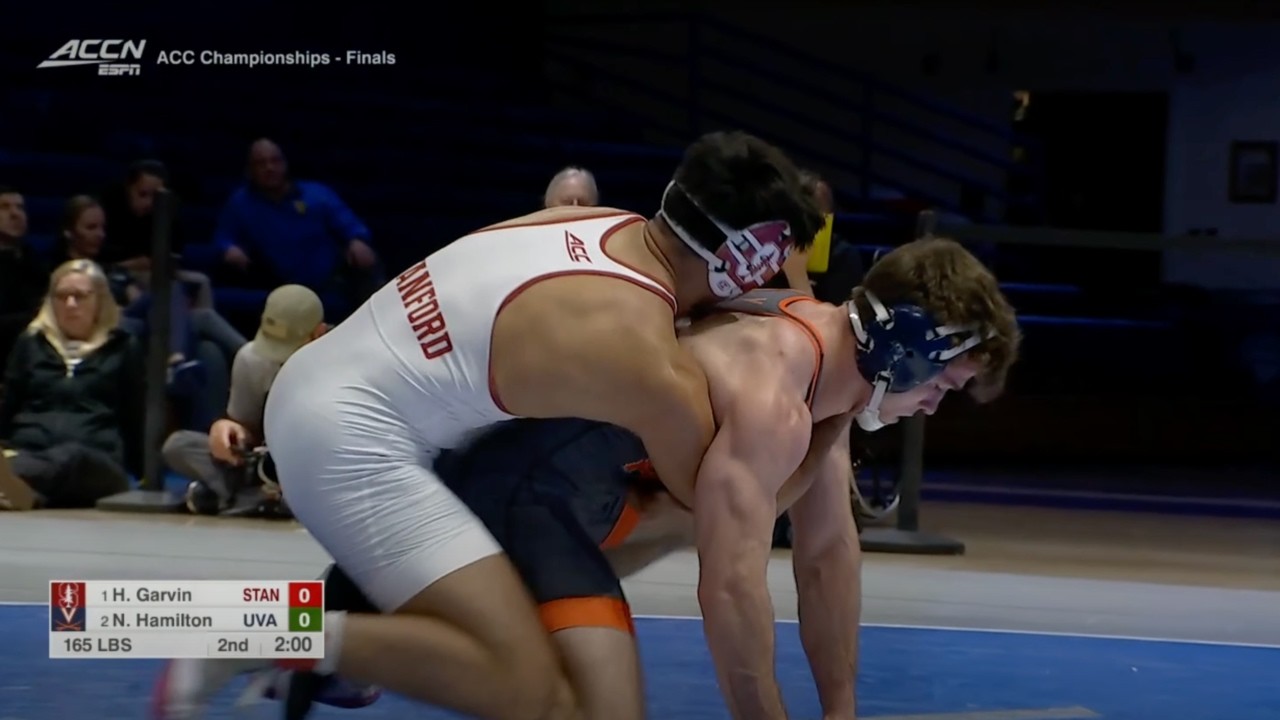 165lbs Hunter Garvin (Stanford) vs Nick Hamilton (Virginia) - YouTube