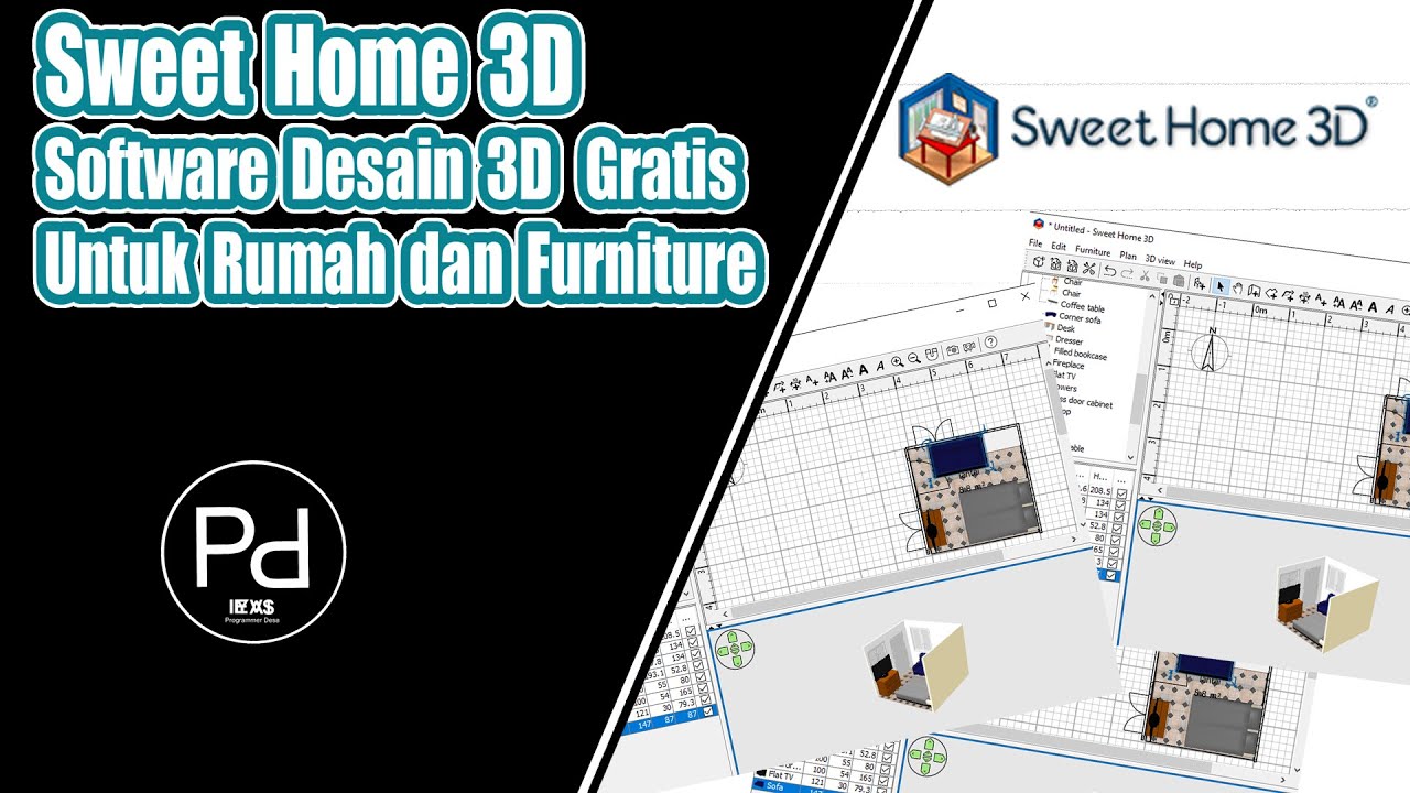 SweetHome 3D Software Desain 3D Gratis Untuk Rumah dan Furniture - YouTube