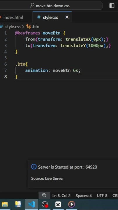 move button down animation css - YouTube