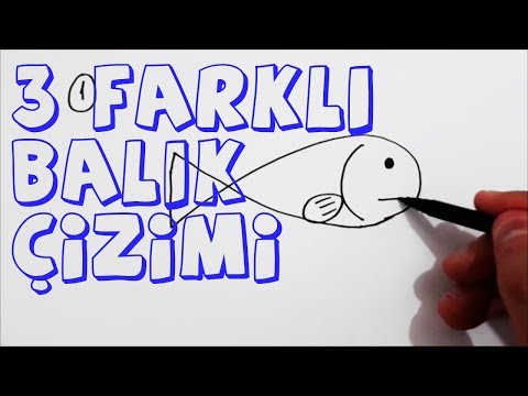 3 Farklı Balık Çizimi__ how to draw fish in 3 ways into for children__Çocuklar İçin Eğitici Videolar