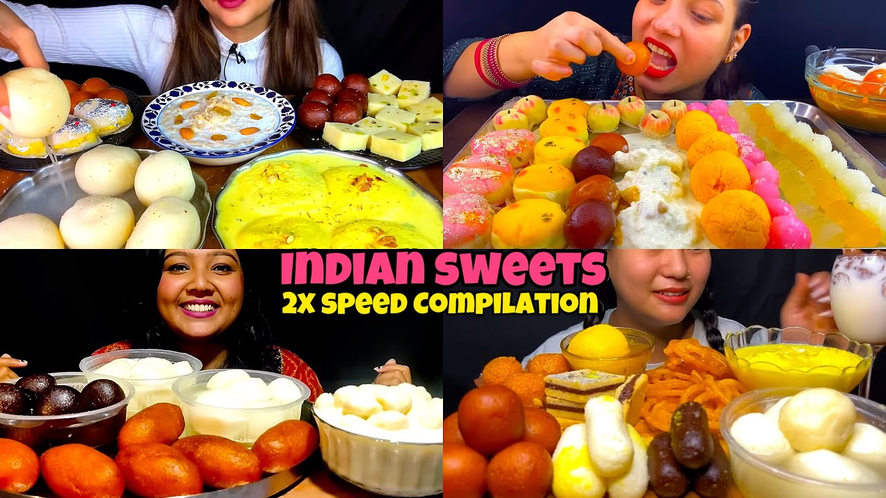 ASMR EATING INDIAN SWEETS | MUKBANG COMPILATION | EATING SHOW - YouTube