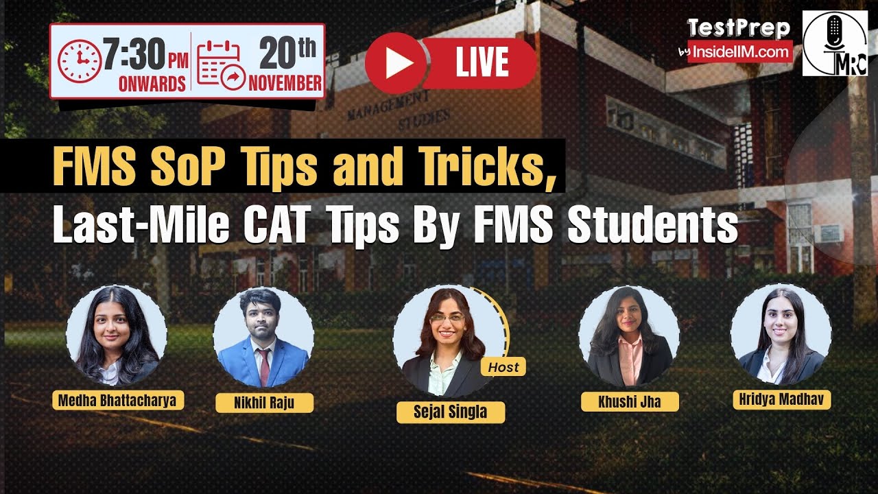 Tips To Fill Out The FMS SoP & Last-Mile CAT 2024 Tips Ft. FMS Delhi ...
