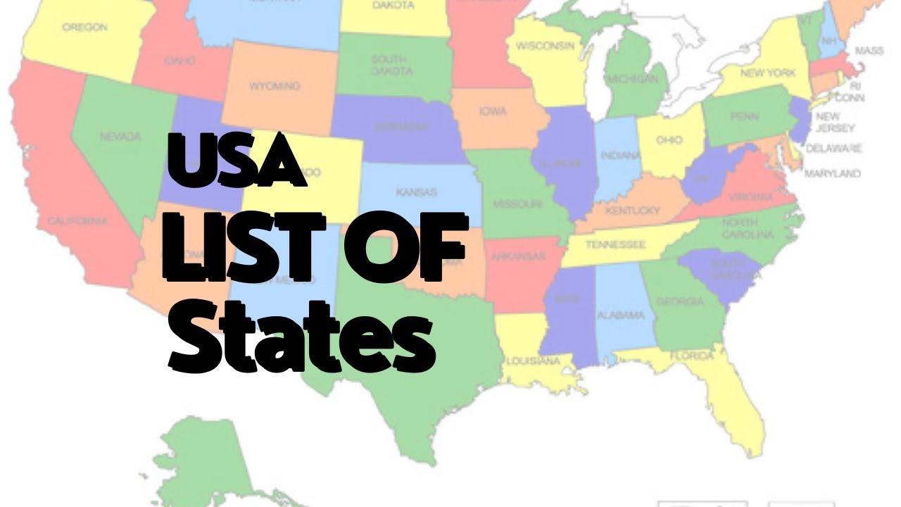 USA state list. Find complete list of USA States. - YouTube