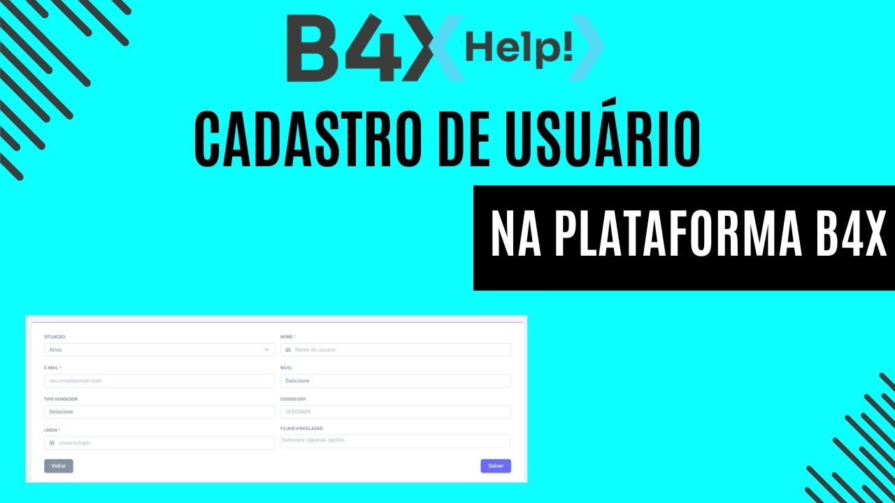 Como cadastrar um usuario na plataforma B4X - YouTube