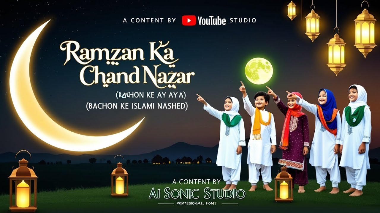 "Ramzan Ka Chand Nazar Aya | Bachon ke liye Islami Nasheed | AI Sonic ...