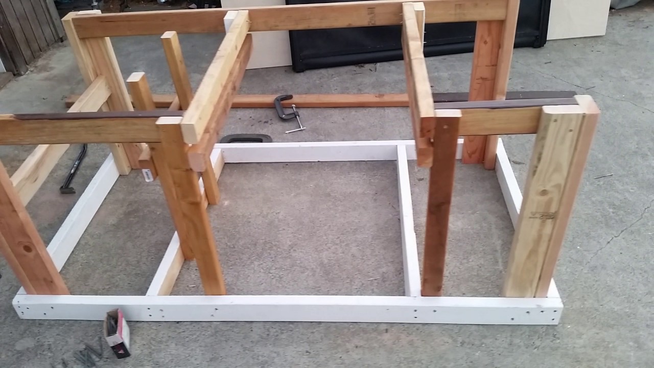 work bench, mid-build progress - YouTube