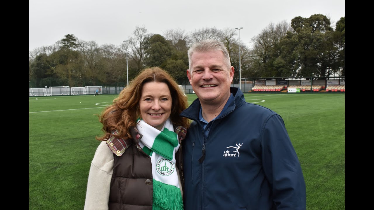 Gillian opens new pitch at Chichester City Football Club - YouTube