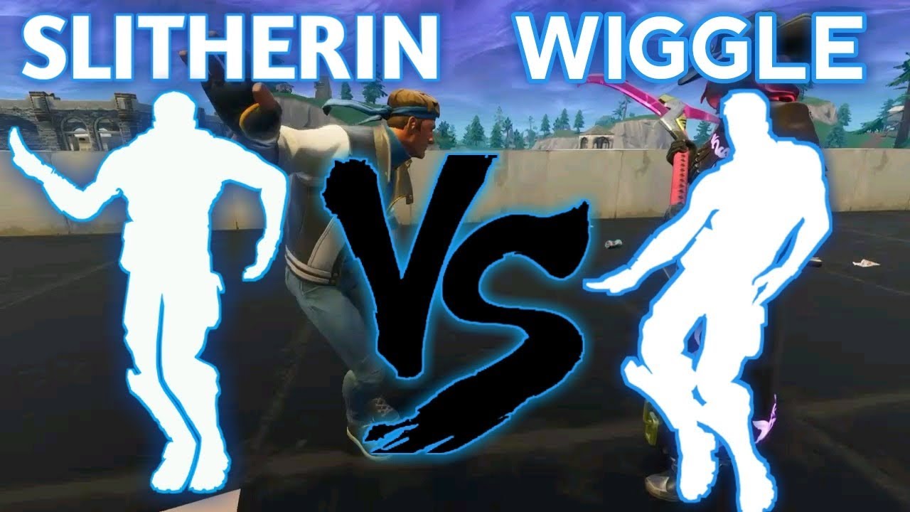 FORTNITE SLITHERIN EMOTE VS WIGGLE EMOTE!!! - YouTube
