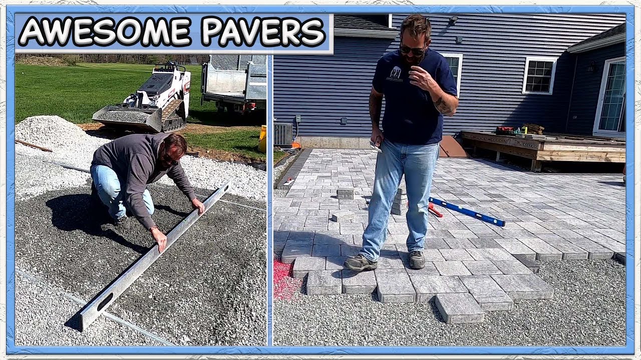Screeding & Laying a Paver Patio, What a Beautiful Day! - YouTube